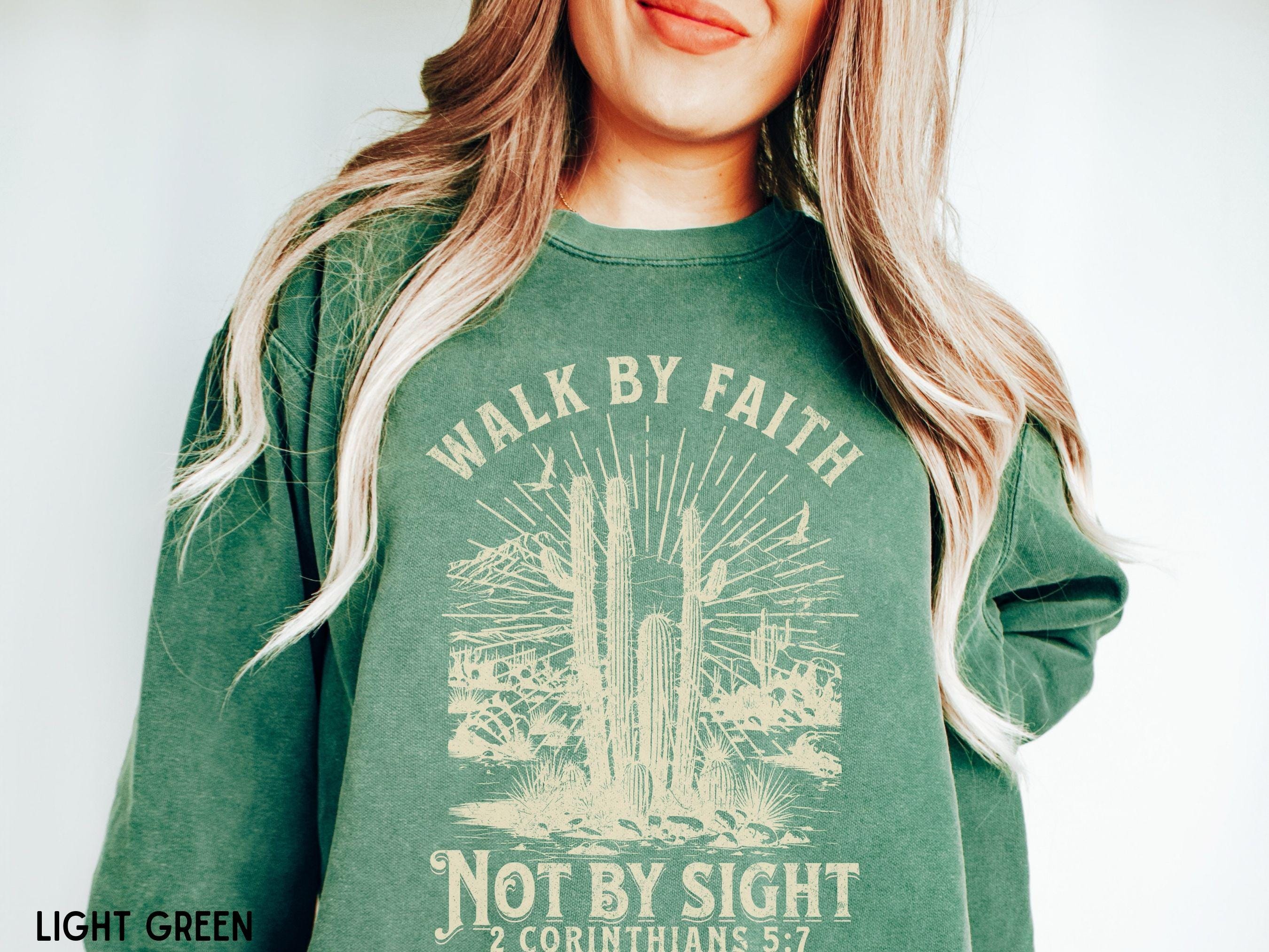 Walk by Faith Christian Sweater, Bible Verse Sweatshirt, Scripture ...