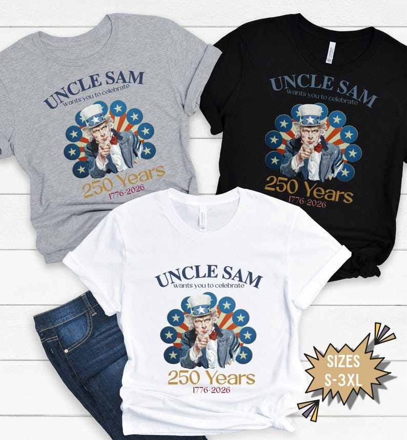 Uncle Sam 250 Years Shirt, 1776-2026 America Anniversary Tee, Patriotic ...