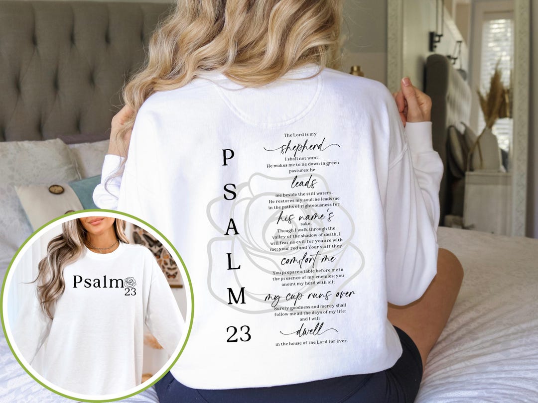 Psalm 23 Bible Verse, Christian Women Sweater, Religious Sweatshirt ...