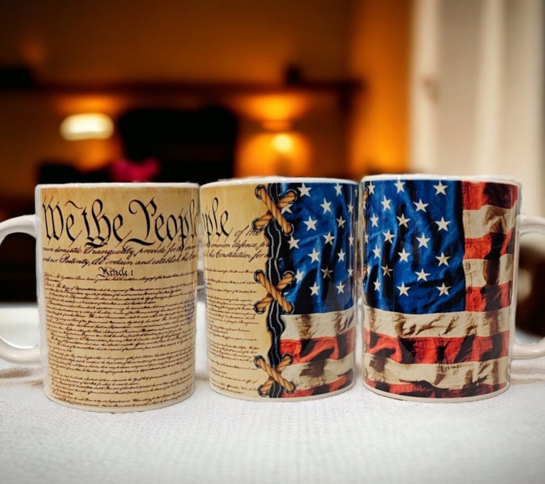 Patriotic Coffee Mug We The People Two Tone Coffee Mug 15oz