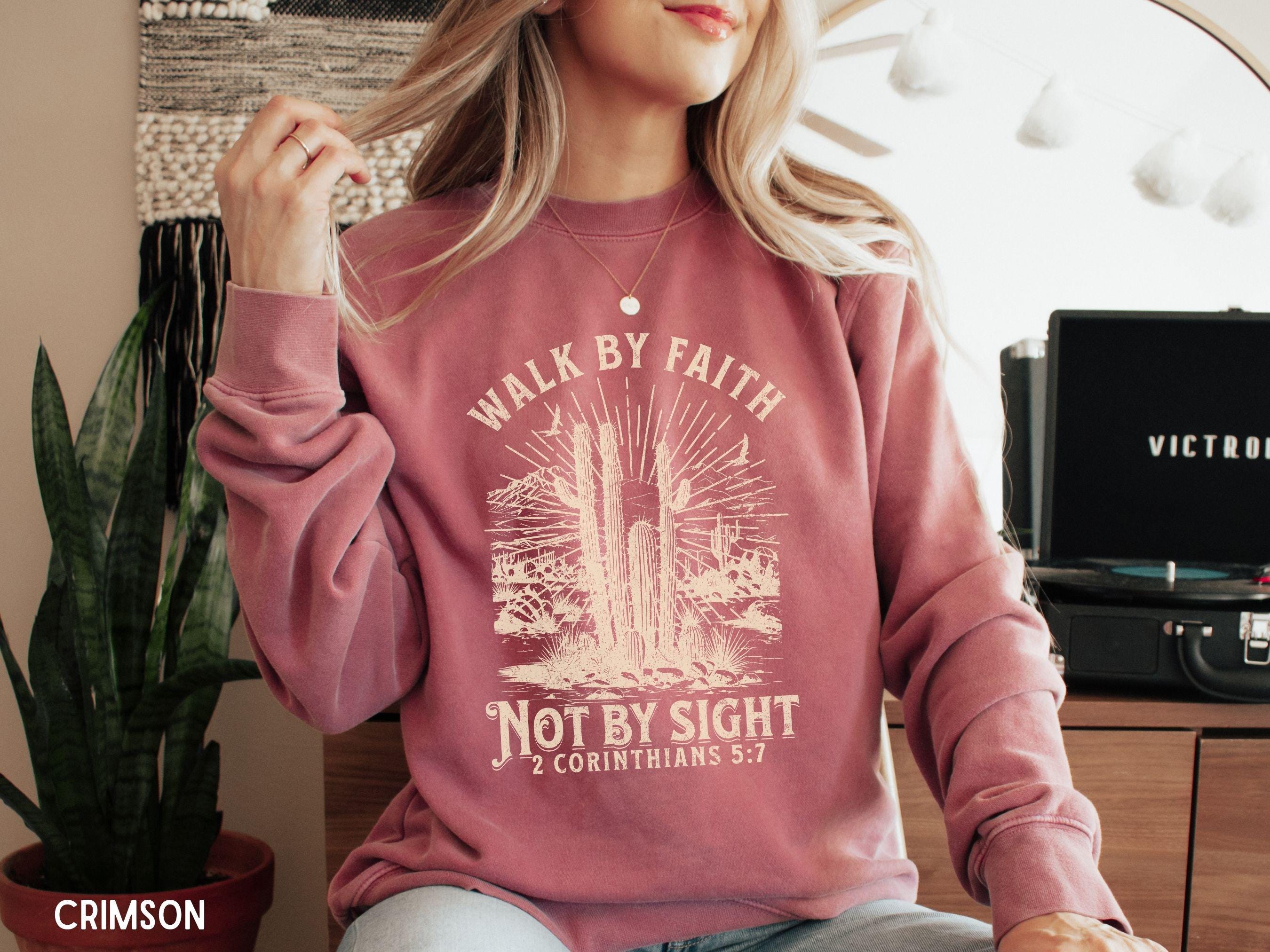 Walk by Faith Christian Sweater, Bible Verse Sweatshirt, Scripture ...