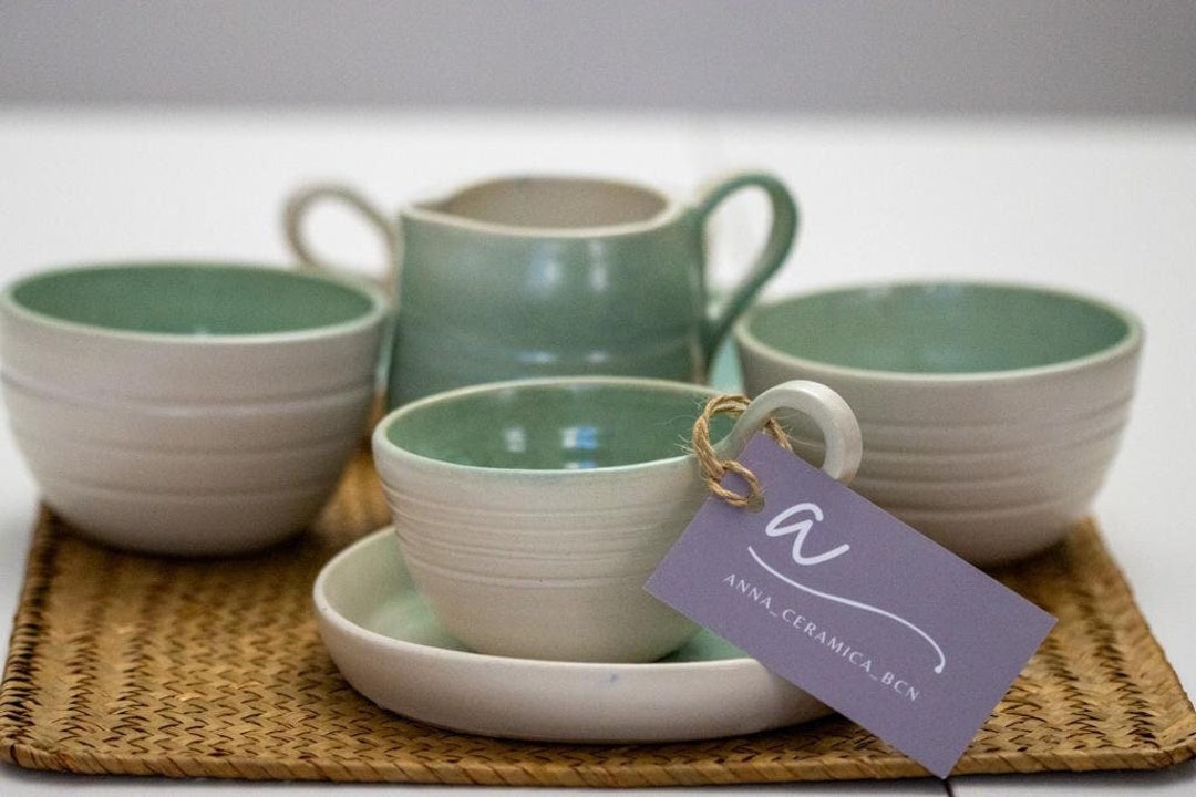 Ceramic Breakfast Set for Two People - Etsy