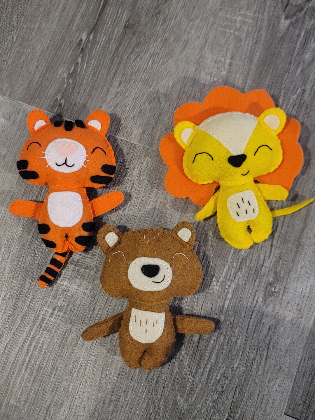 Lions, Tigers & Bears Oh My! Felt Figurine - Etsy
