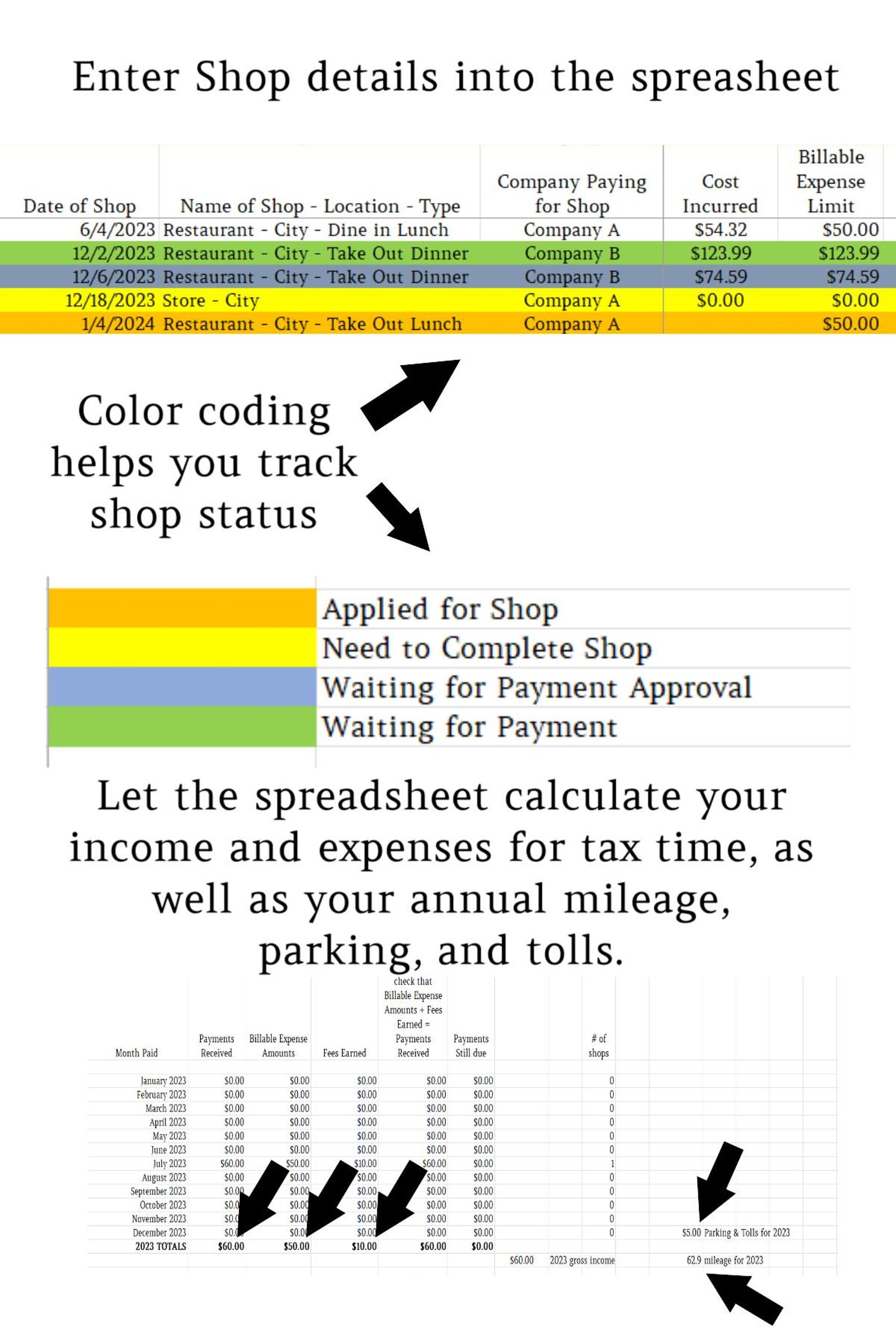 Mystery Shopping Spreadsheet Template for 2024 & 2025 - Etsy