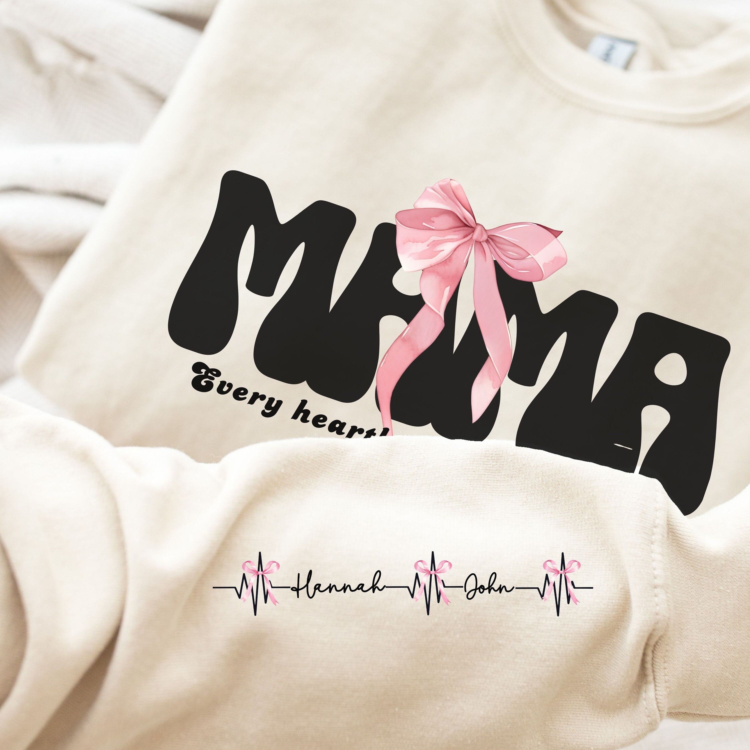 Coquette Bow Mama Shirt, Custom Mom Shirt With Children's Names ...