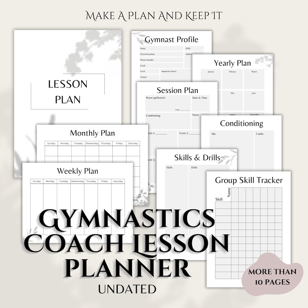 Digital Gymnastics Lesson Planner | Printable Files | Lesson Plan ...