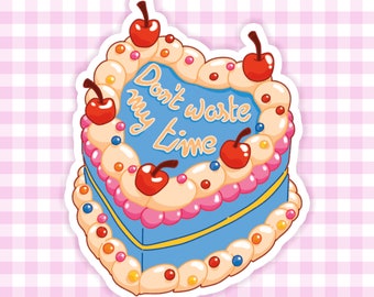 Heart Cake Sticker, Heart Cake Illustration Sticker, Heart Cake, Cake ...