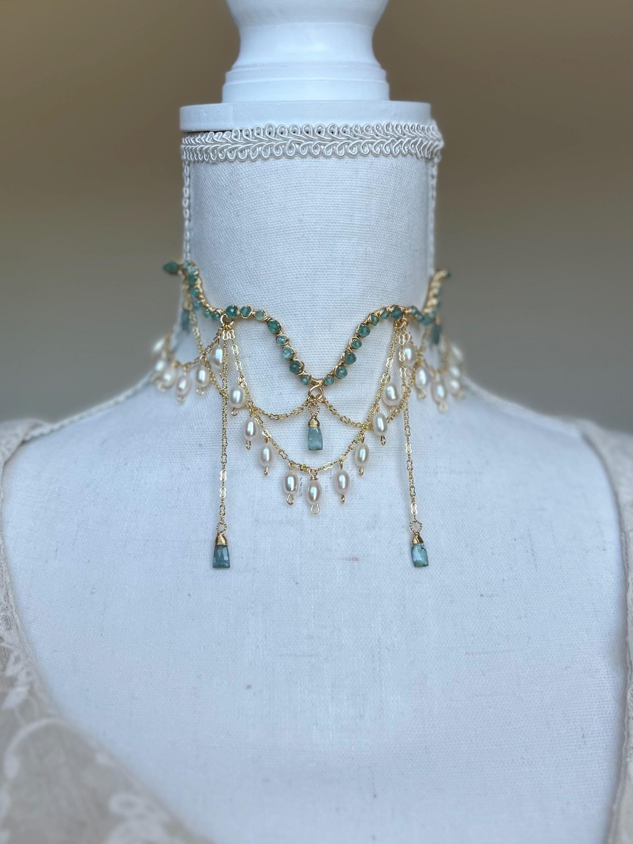 Princess Cottagcore Fairy Tail Choker, Ethereal Fantasy Choker With ...