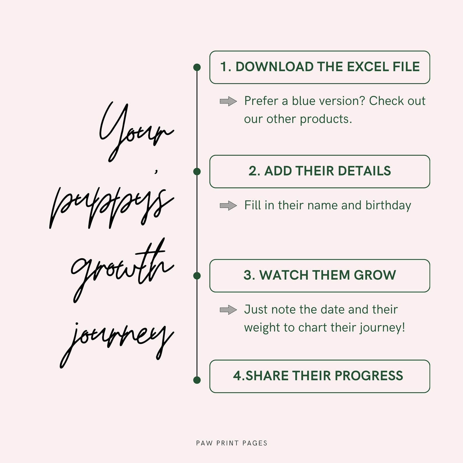 Puppy Growth Chart | Excel Spreadsheet | Puppy Weight Chart With Graph ...
