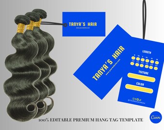 Gold Hair Bundle Tags Template, Luxury Hair Tags, Hair Hang Tags, Hair ...