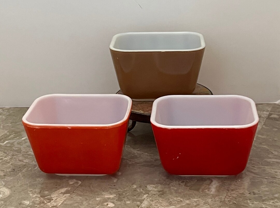 3 Pyrex Refrigerator 501B Small Rectangle Bowls No Lids - Etsy
