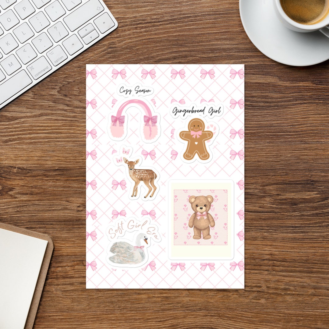 Cute and Adorable Coquette Laptop Sticker Sheet - Etsy