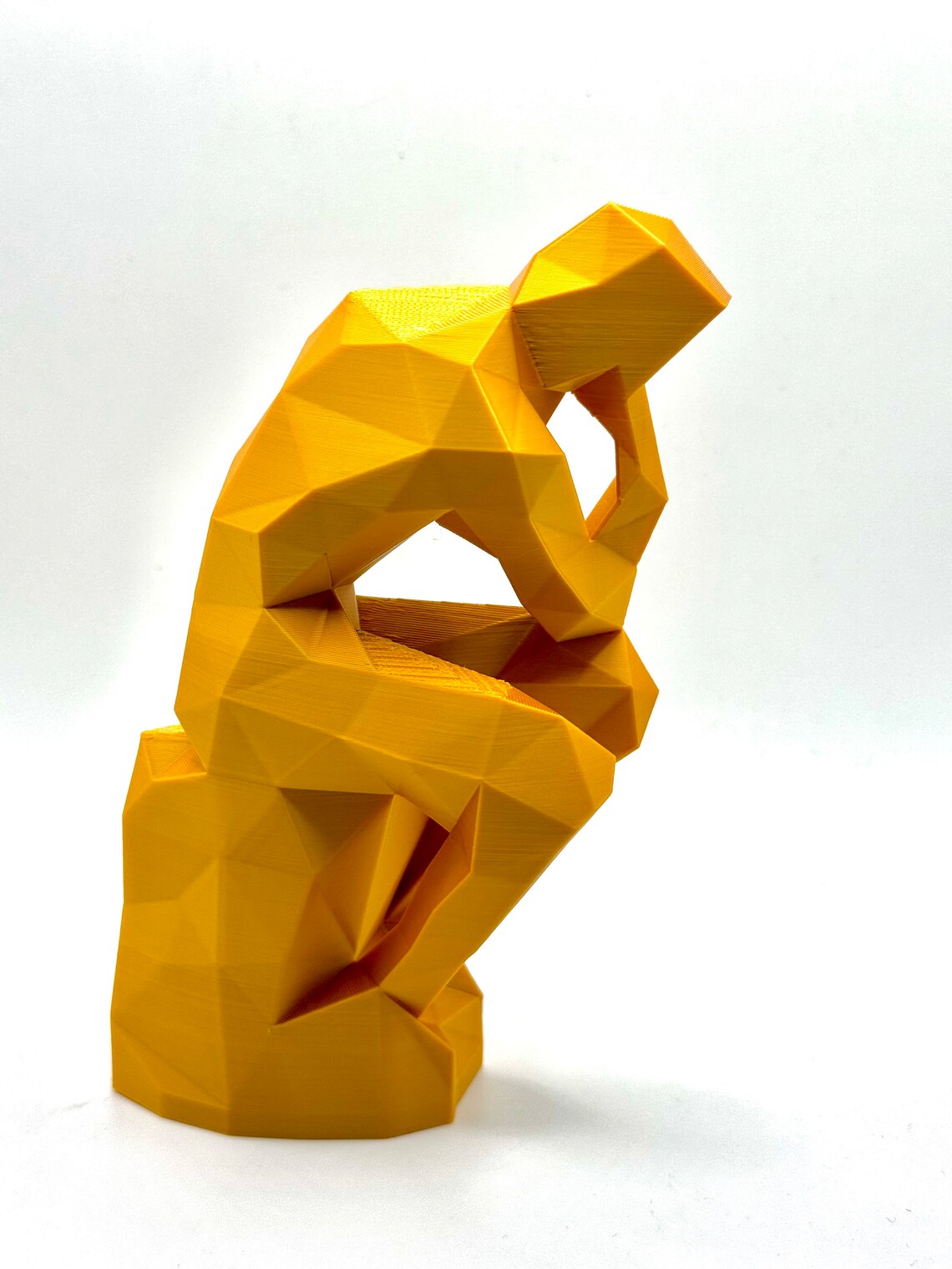 Large Thinker Sculpture,rodin Inspired Low Polygonal Statue,3d Printed ...