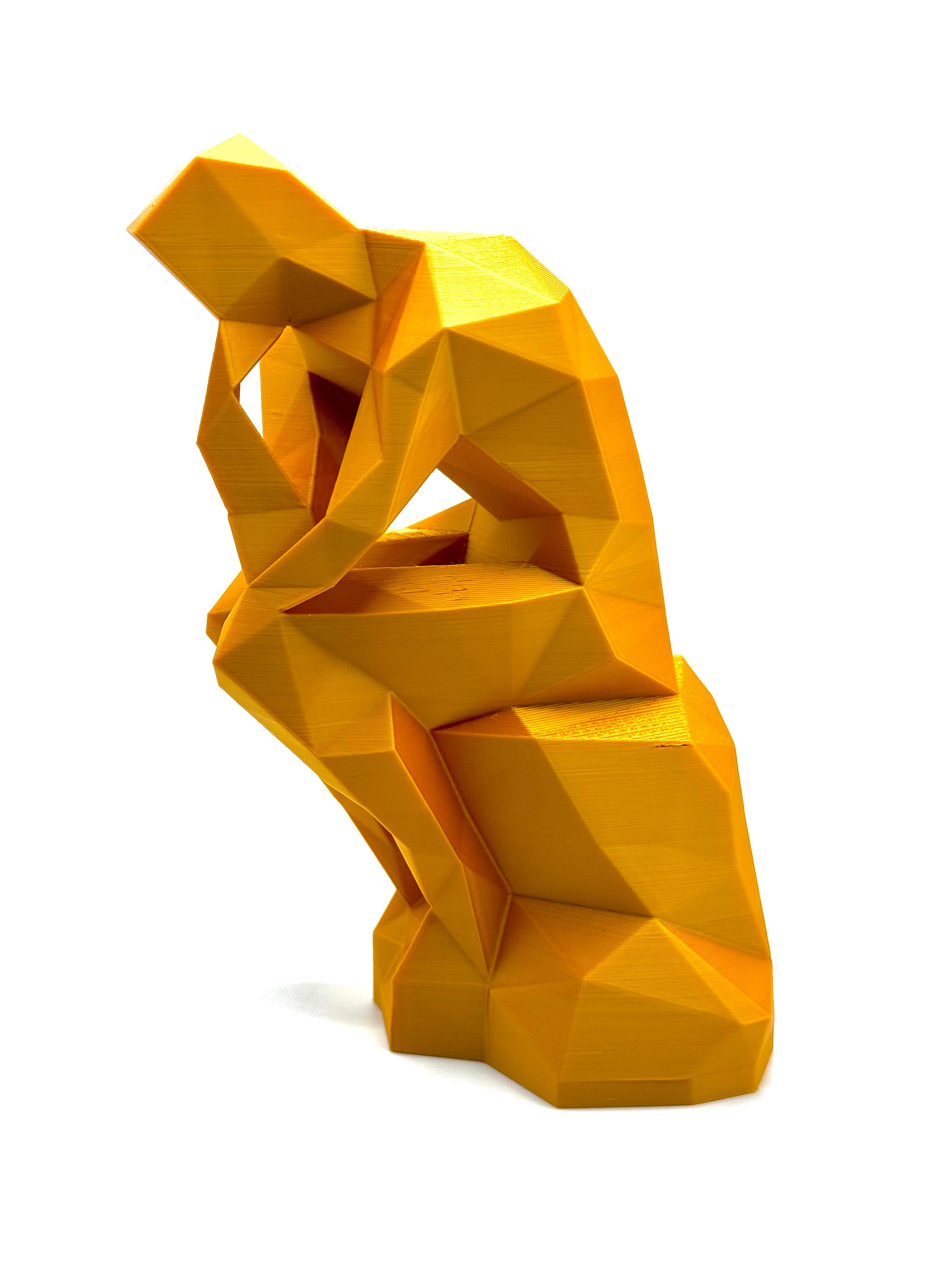 Large Thinker Sculpture,rodin Inspired Low Polygonal Statue,3d Printed ...