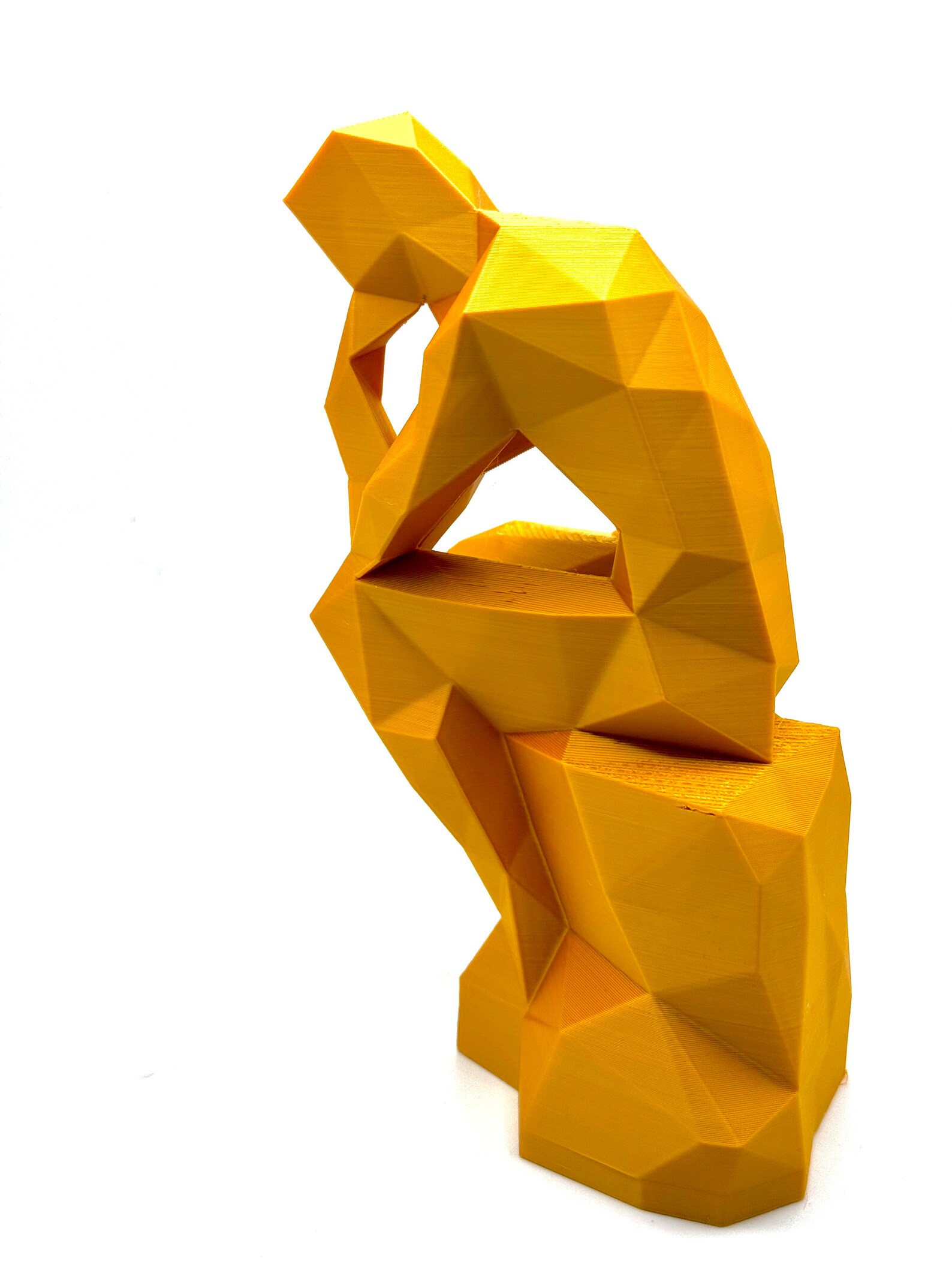 Large Thinker Sculpture,rodin Inspired Low Polygonal Statue,3d Printed ...