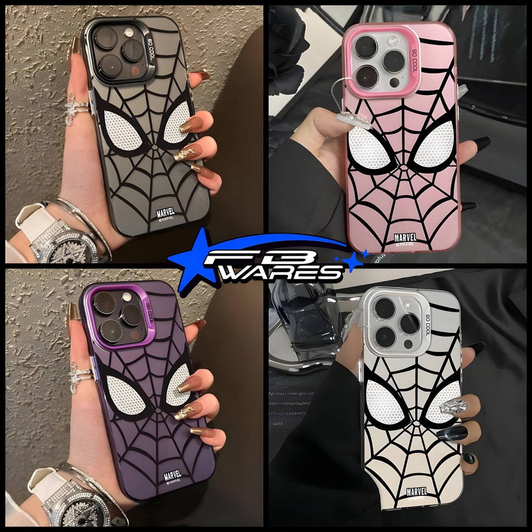 Shiny Metallic Spiderman iPhone Case for Iphones 15 14 13 12 11 X XS XR ...