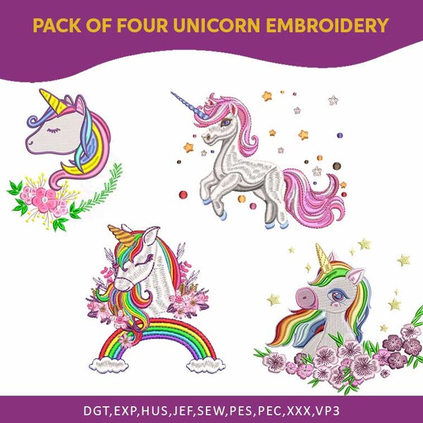 Unicorn Embroidery - Etsy