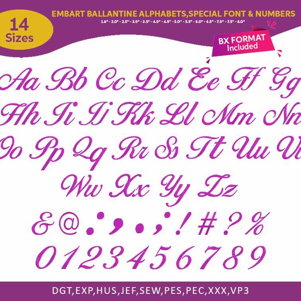 Script Embroidery Font - Etsy