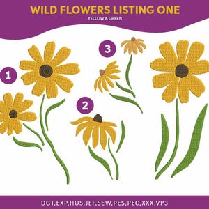 Wildflower Embroidery Designs: 4 Floral Patterns – Flower Embroidery ...