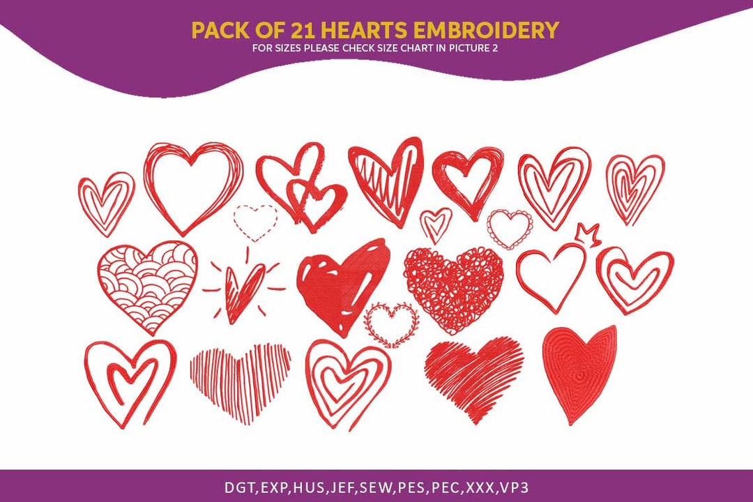 Heart Embroidery Design: 22 Heart Shapes – Romantic Anniversary ...