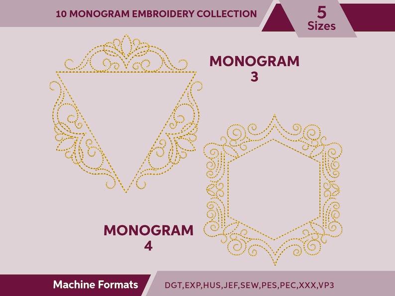 Monogram Frame Embroidery Designs Bundle: 10 Frames Ornaments ...