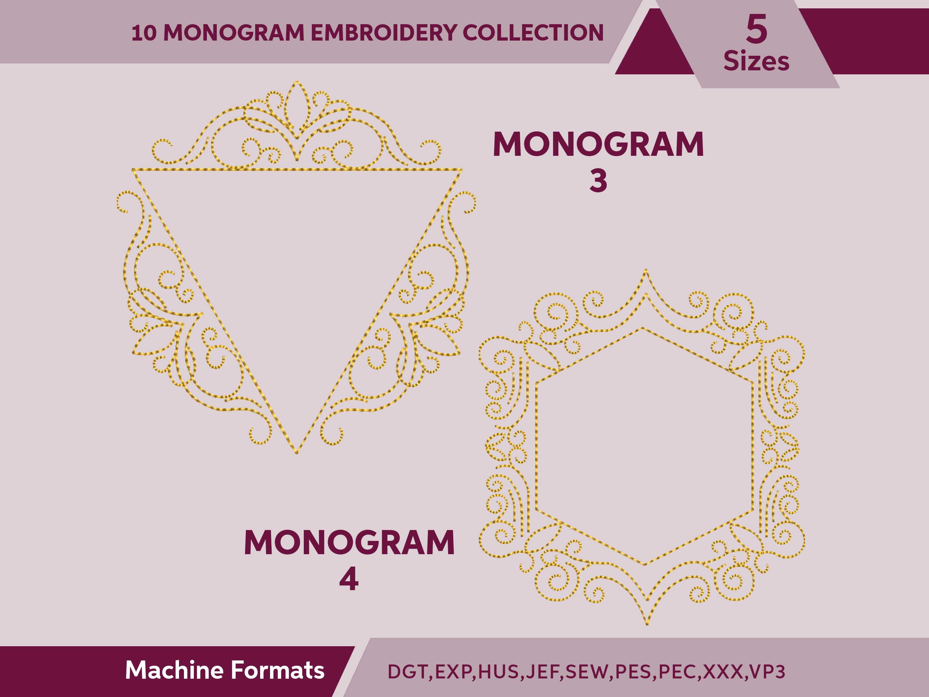 Monogram Frame Embroidery Designs Bundle: 10 Frames Ornaments ...