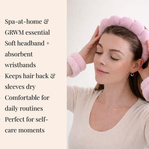 Spa Sponge Terry Towel Scalloped Headband Puffy GRWM Headband Set ...