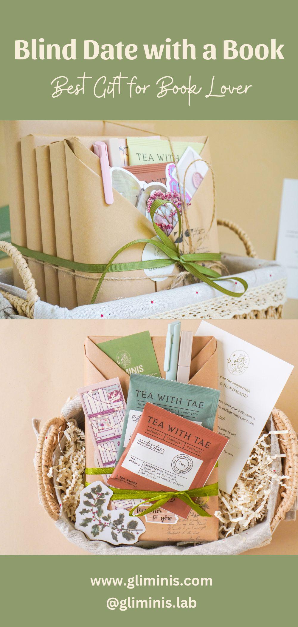 Custom Blind Date With A Book Box Spa Gift Basket for Her Bookish Self ...