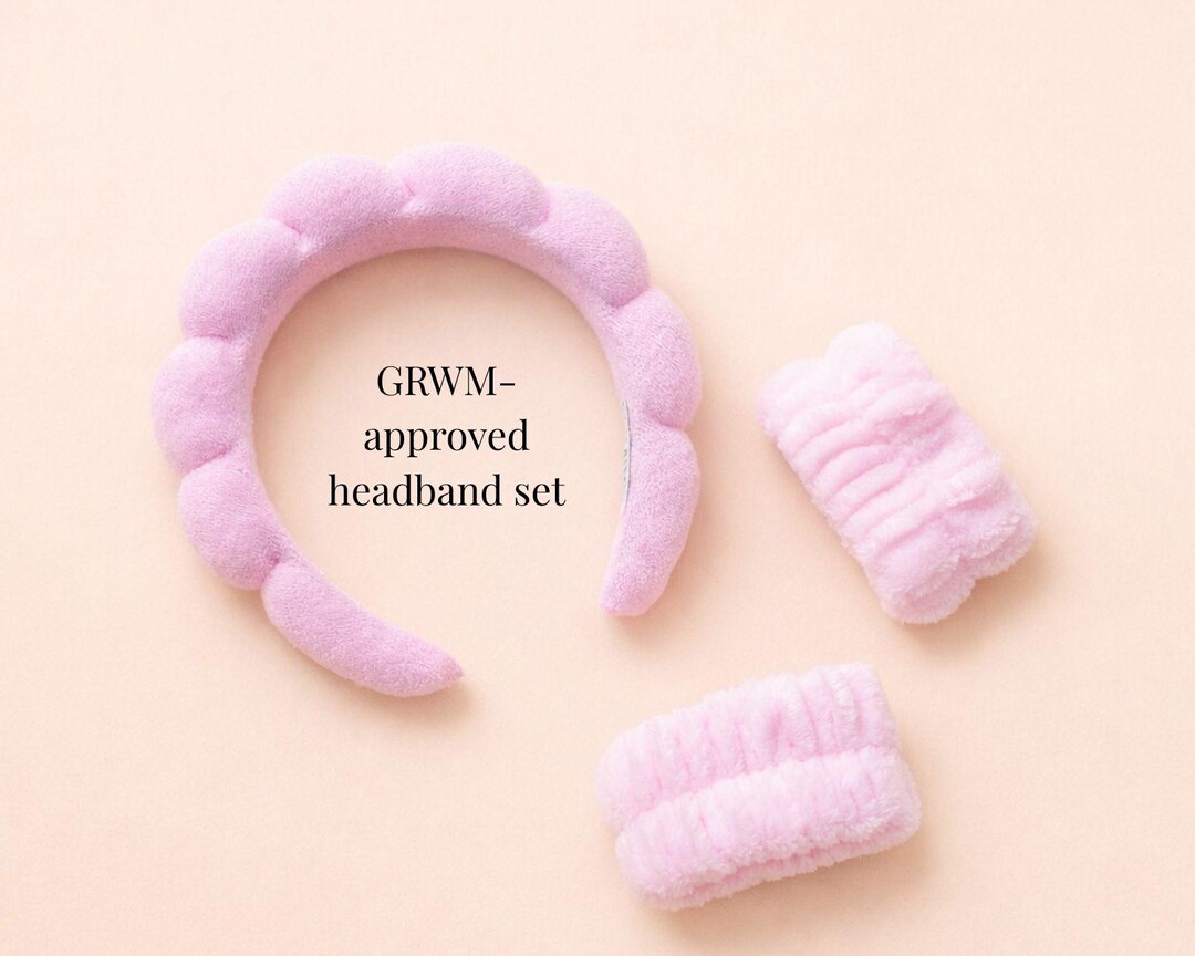 Spa Sponge Terry Towel Scalloped Headband Puffy GRWM Headband Set ...
