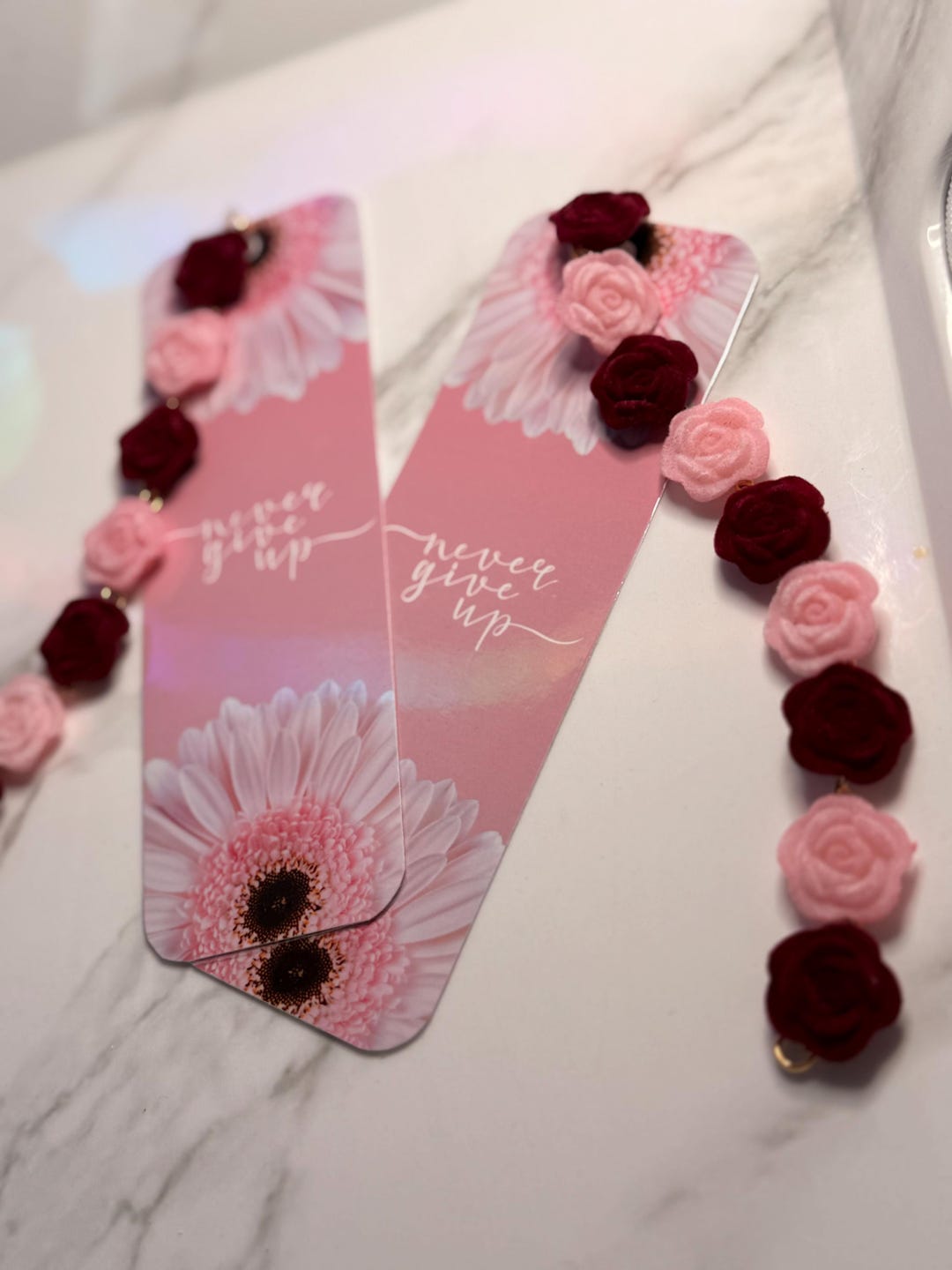 Never Give up Bookmark With Beads - Etsy