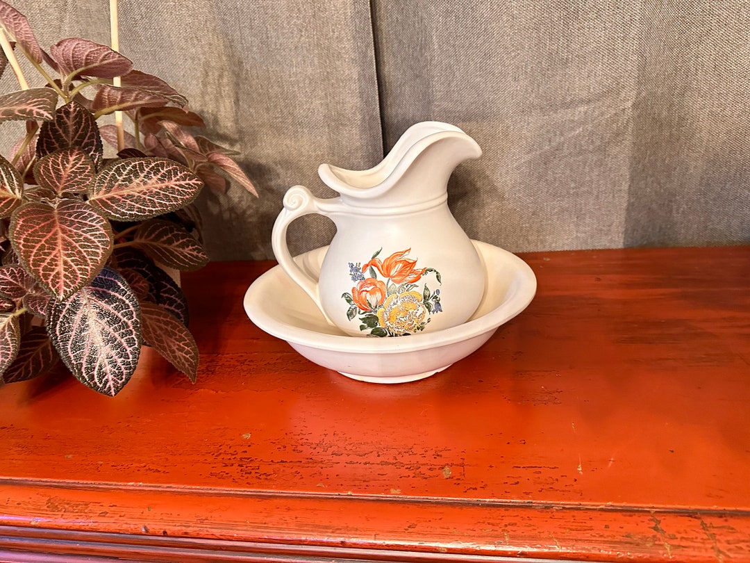 Vintage Mccoy Pottery Pitcher and Bowl Basin - Etsy