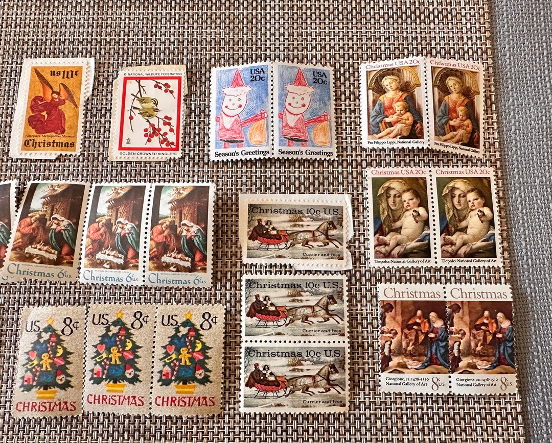 Lot of Un-used Vintage Christmas 70’s-80’s Stamps - Etsy