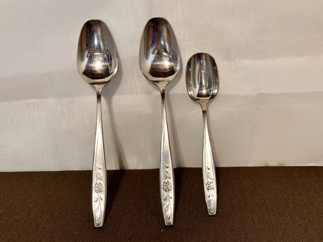 Vintage Rose Pattern Spoons - Etsy