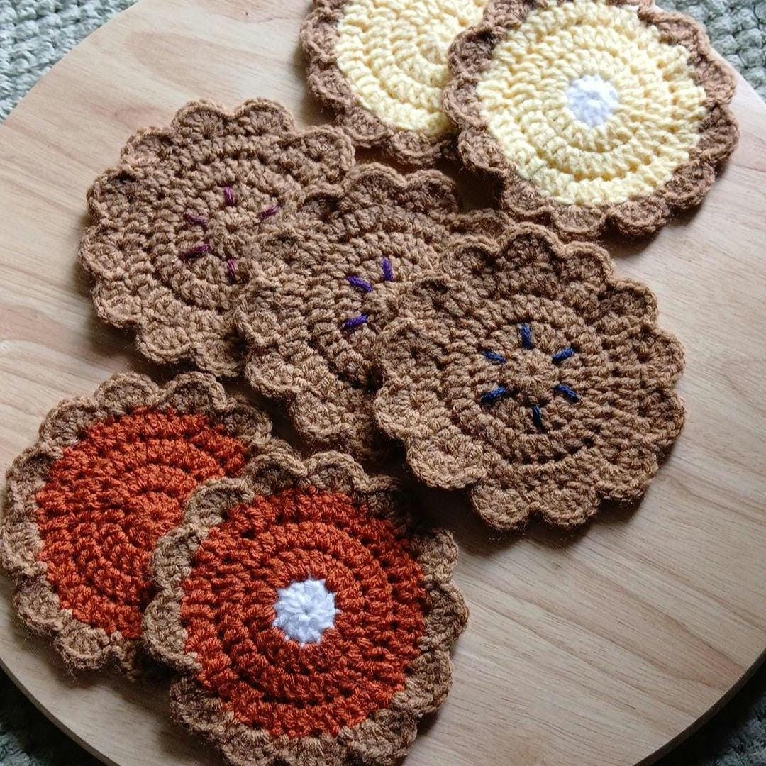 Pie Coaster | Food Themed Home Decor, Crochet Coasters - Etsy
