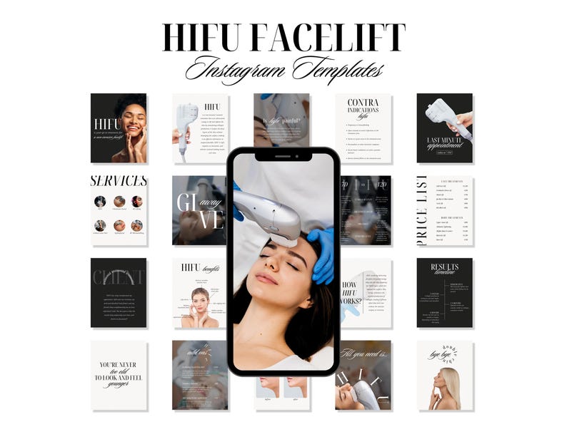 HIFU Facelift Instagram Templates for Esthetician, High-intensity ...