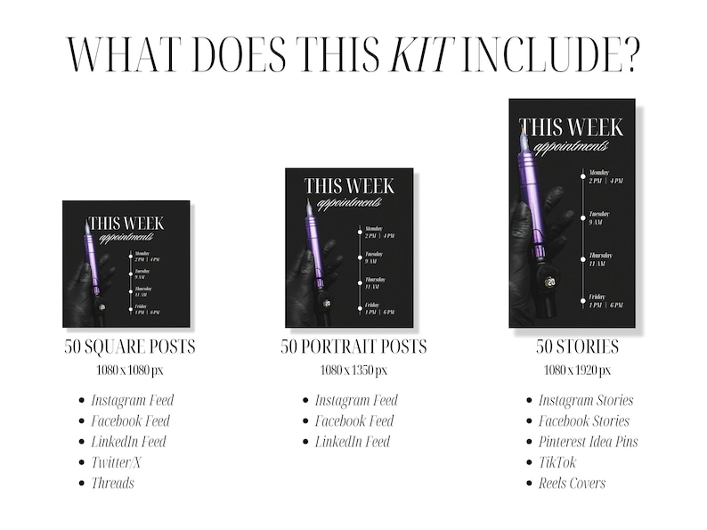 Microblading Instagram Templates, PMU Social Media Content (canva) - Etsy