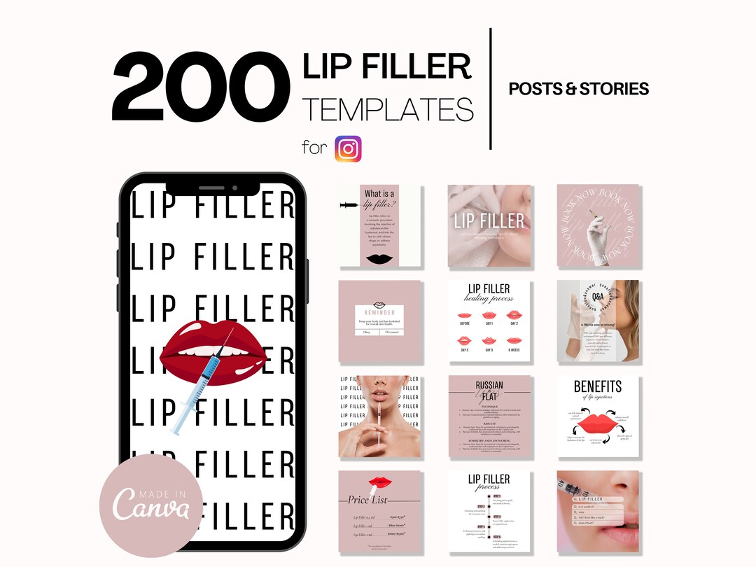 200 Lip Filler Instagram Templates Lip Filler Posts Lip Filler Stories ...