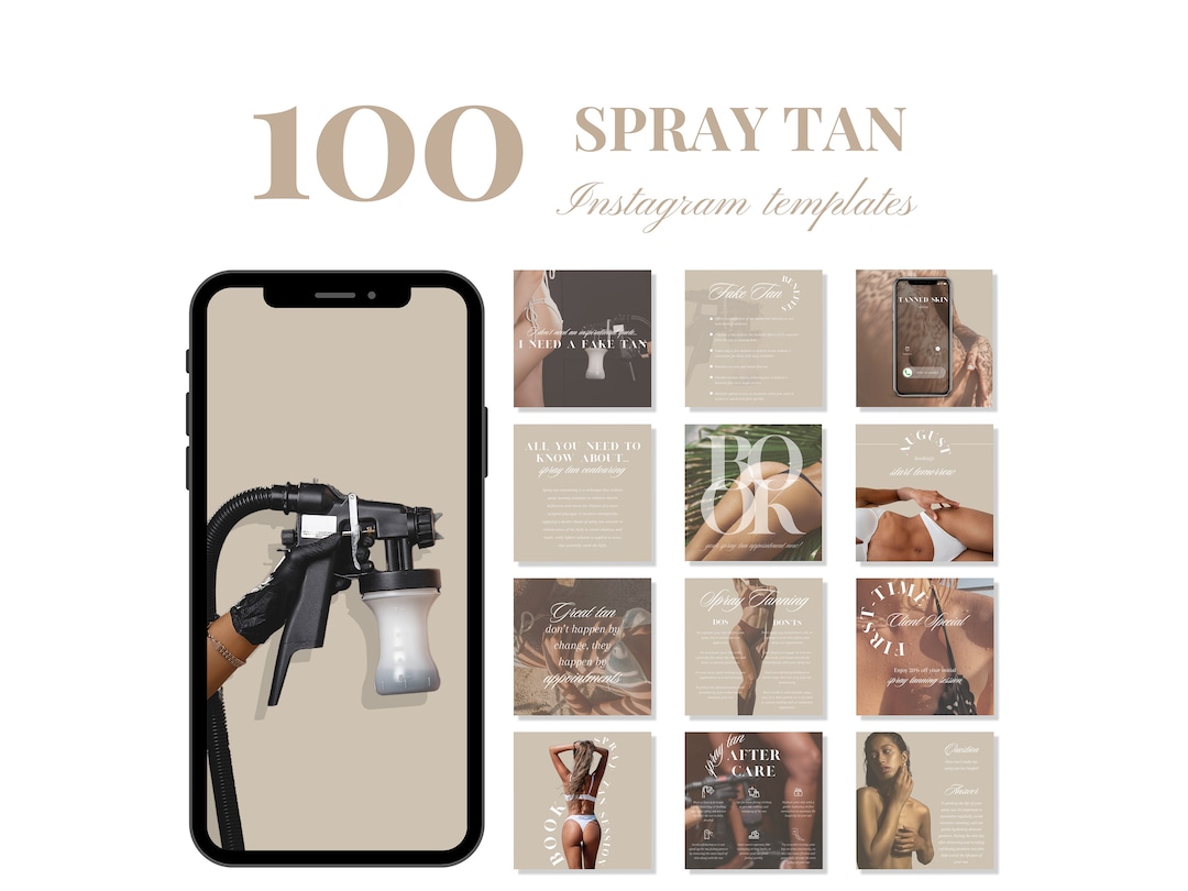Spray Tan Instagram Templates, Fake Tanning Social Media IG Post and ...