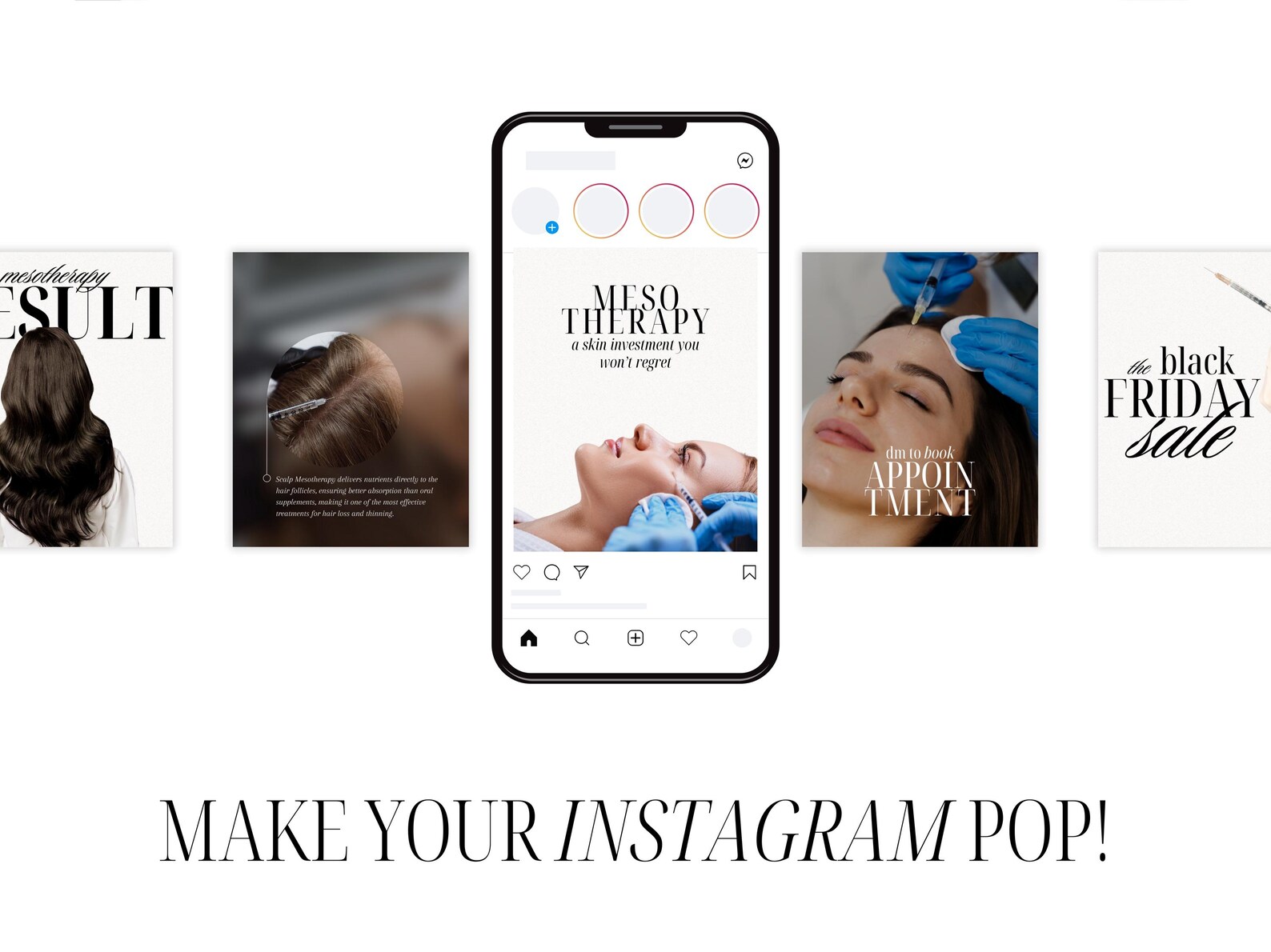 Modelos para Instagram de Mesoterapia Facial e Capilar, Mídias Sociais ...