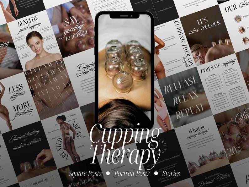 Cupping Therapy Instagram Templates, Wellness Social Media Content ...
