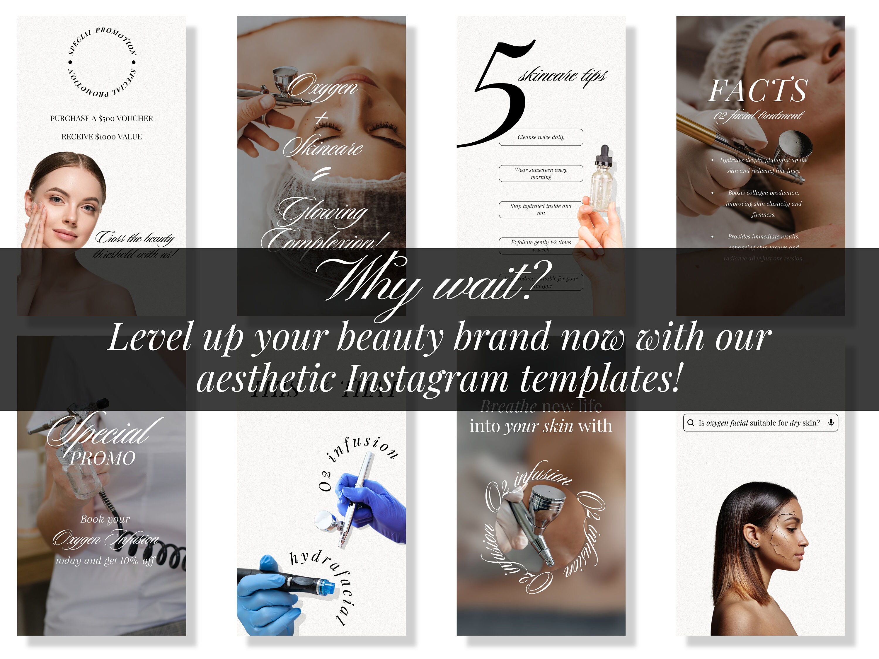 Oxygen Infusion Instagram Templates for Estheticians, O2 Facial ...