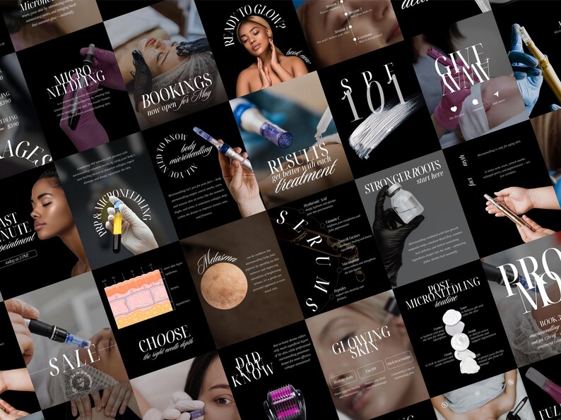 Microneedling Instagram Post Templates, Clinic Marketing (canva ...