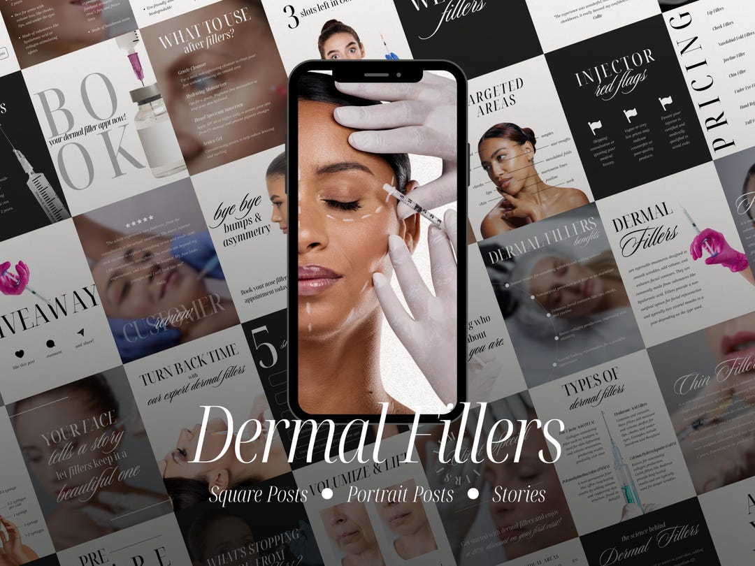 Dermal Fillers Instagram Templates for Aesthetic Nurse Injectors and ...