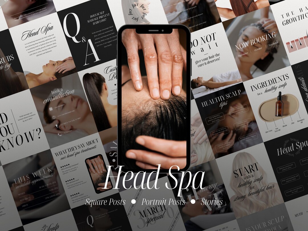 Head Spa Instagram Templates, Wellness Business Marketing (canva) - Etsy