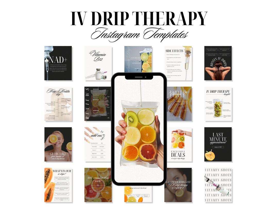 IV Drip Instagram Template for Nurse Injectors, IV Vitamin Therapy Post ...