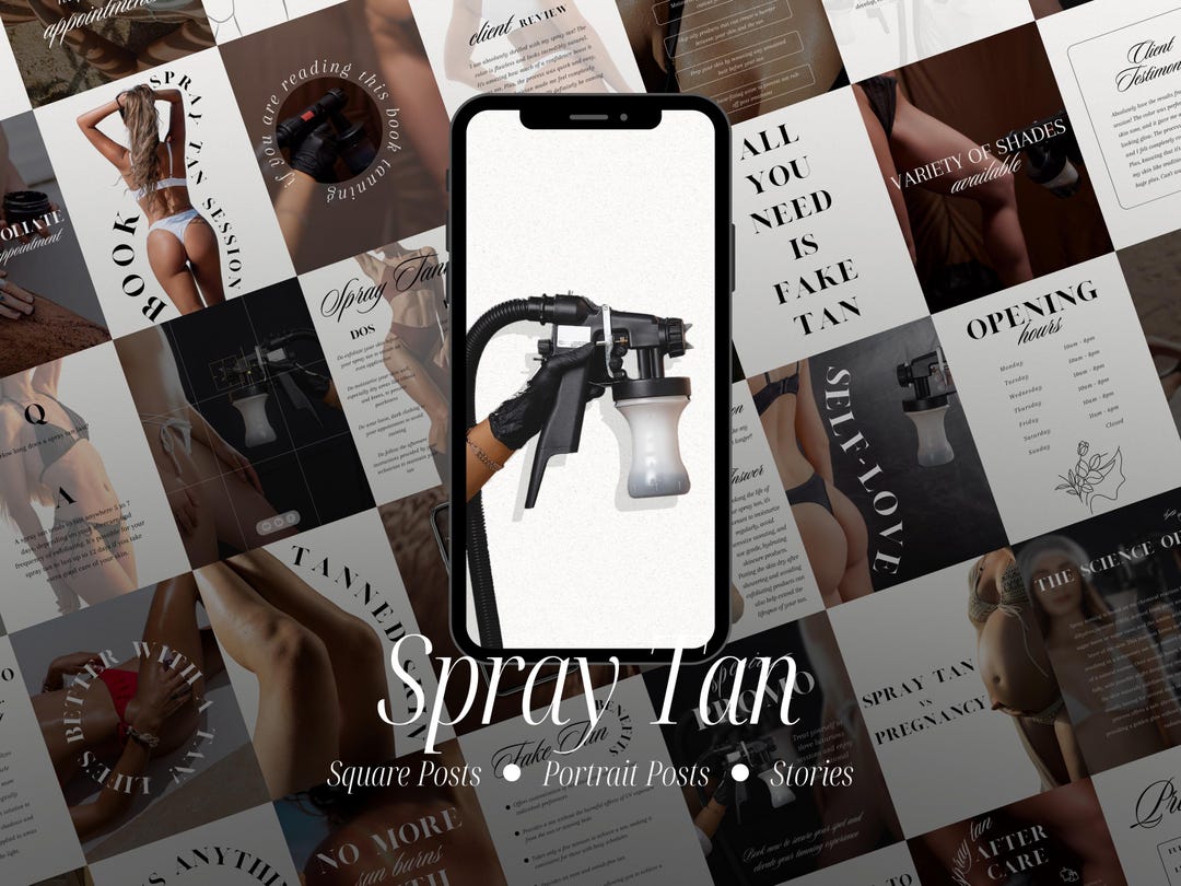 Spray Tan Instagram Templates, Fake Tanning Social Media IG Post and ...