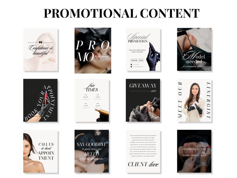 PMU Brows Instagram Templates for Permanent Makeup Artist, Brow Tech ...