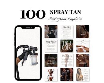 Spray Tan Instagram Templates, Fake Tanning Social Media IG Post and ...