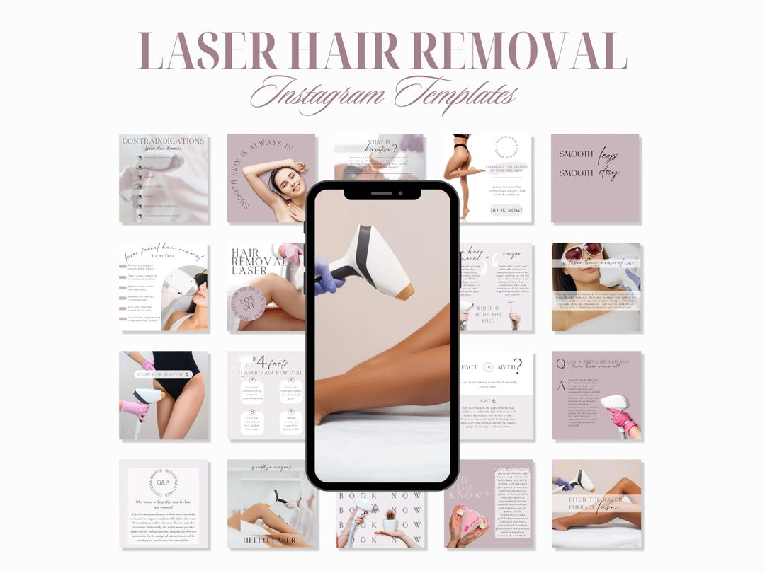 Laser Hair Removal Instagram Templates for Estheticians, IPL Social ...