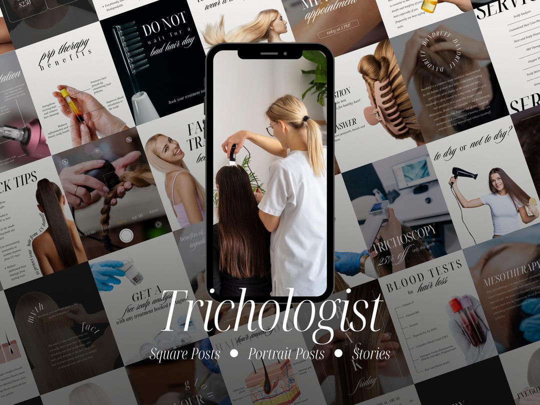 Trichologist Instagram Templates, Hair Specialist Canva Designs ...